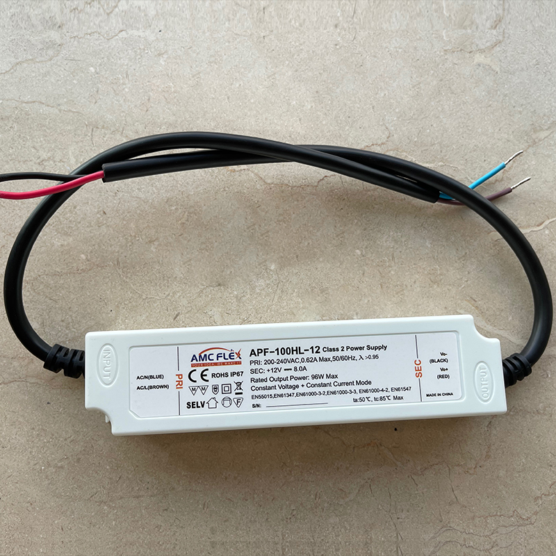 100W 12V CLASS 2 LED Driver IP67 Waterproof built-in PFC